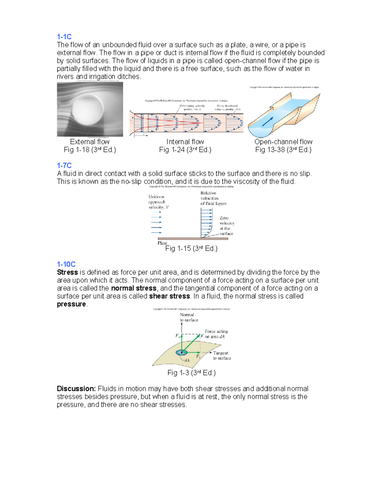 ENGG252 Week 1 Tutorial Solutions - 1-1C The flow of an unbounded fluid ...
