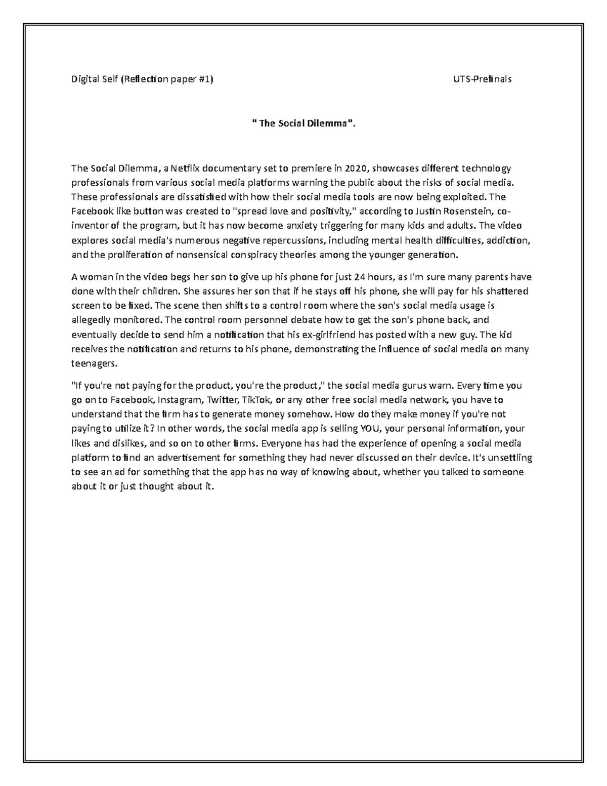 Essay On Political Issues In The Philippines Digital Self Reflection