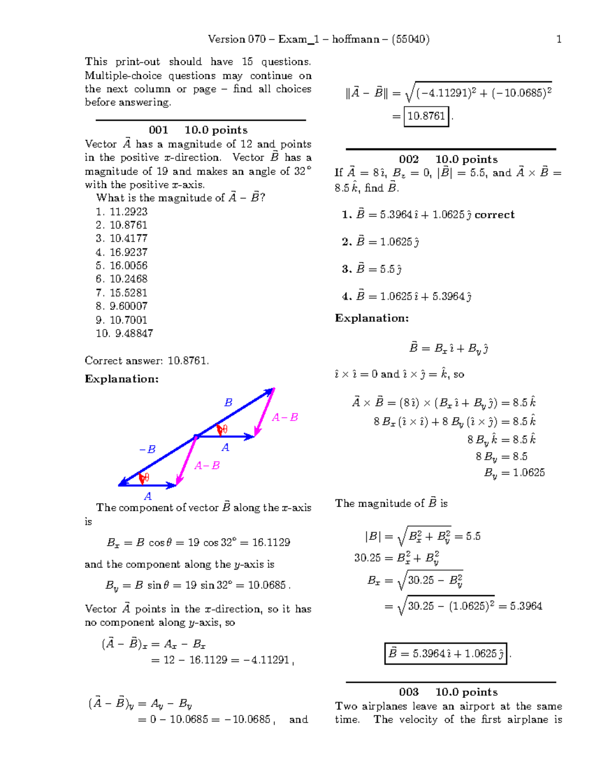 PHY 303 K F2015-Hoffmann - This print-out should have 15 questions. Multiple-choice questions ...