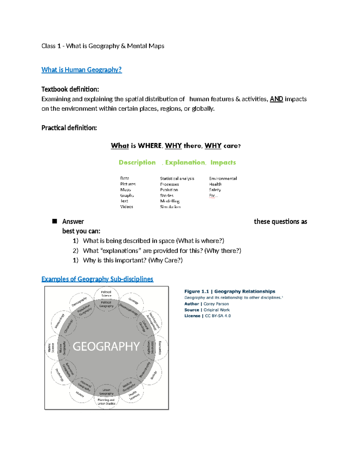 Class 1 - What is Geography & Mental Maps - Class 1 - What is Geography ...