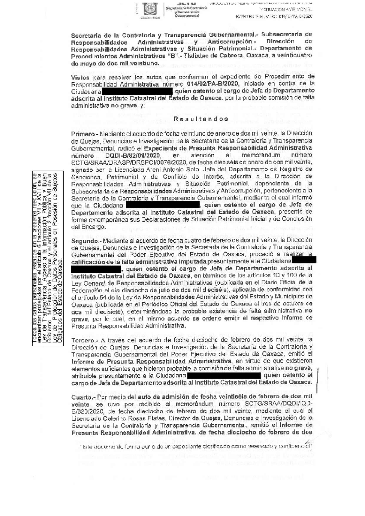 014 02 PAB 2020 - NO RESPONSABLE - Proceso Administrativo - Studocu