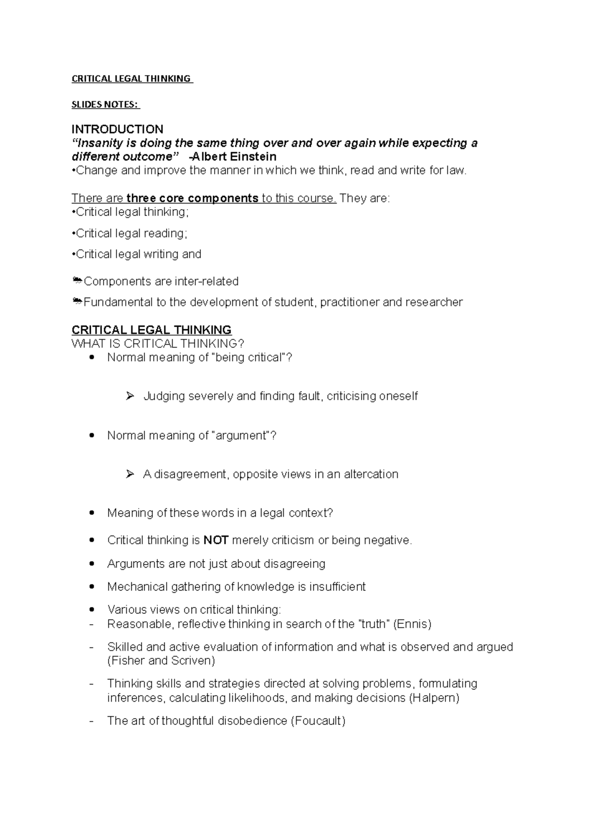 Critical Legal Thinking Slide Notes - CRITICAL LEGAL THINKING SLIDES ...