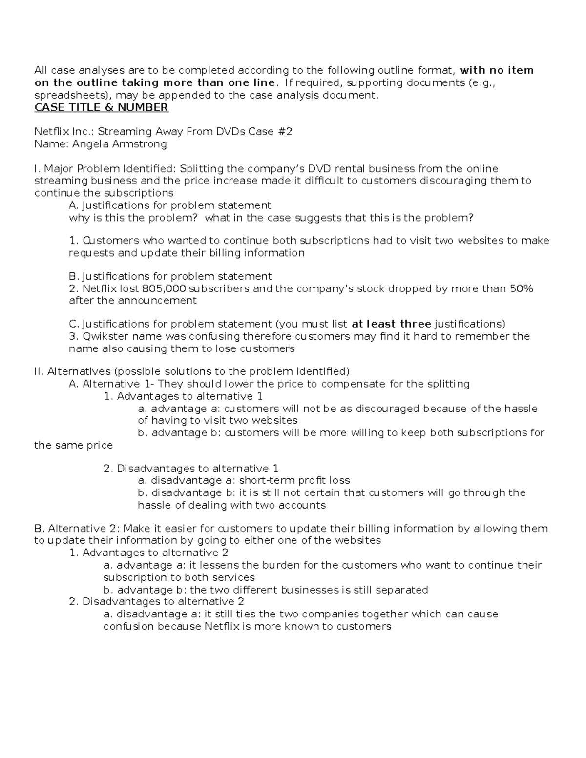 Case Analysis #2 - All case analyses are to be completed according to ...