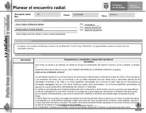 Practica 17 - PLANEACION EN EL HOGAR - Servicio de Educación Inicial Rural Parte tres ...