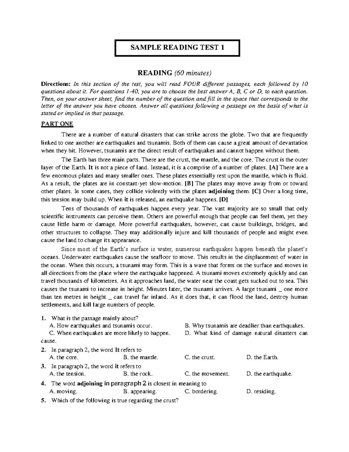 Reading Practice 1 - READING (60 minutes) Directions: In this section ...