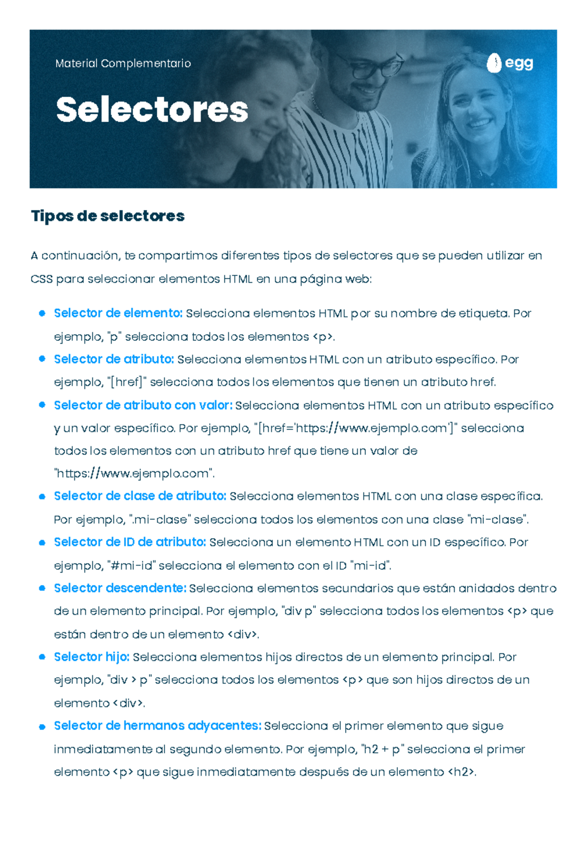 Material complementario - Selectores - Tipos de selectores A ...