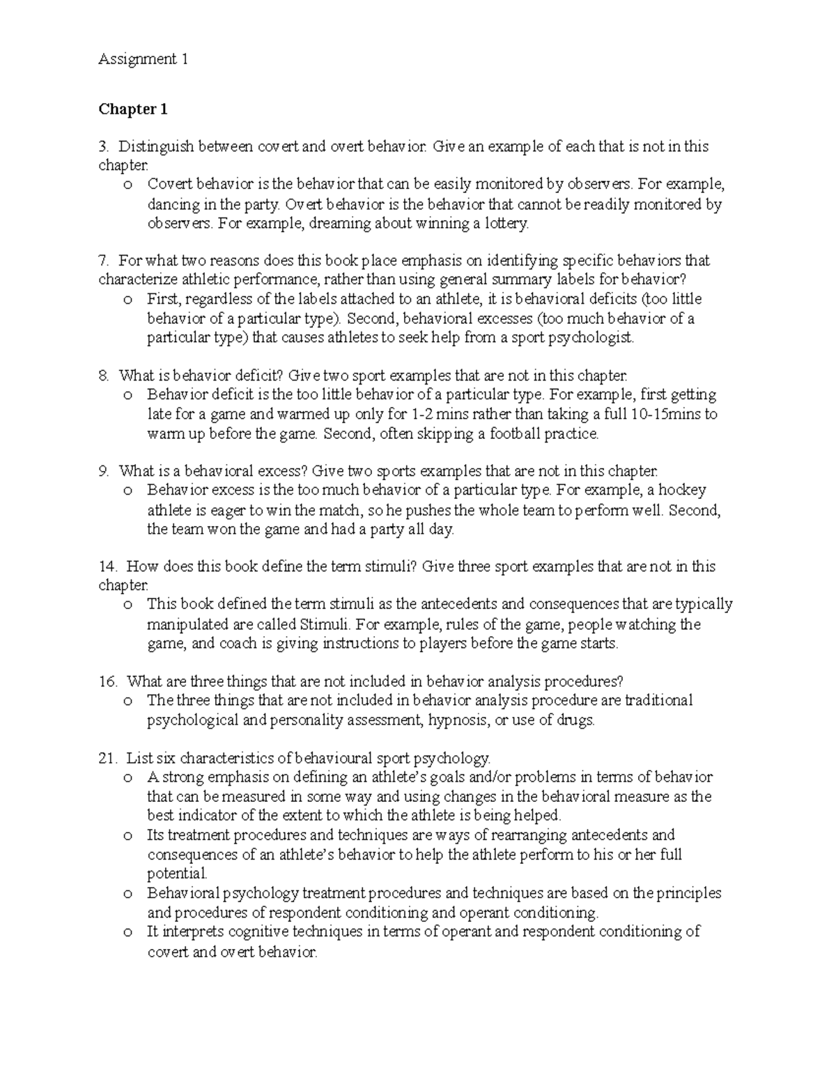 Sports Psychology - Chapter 1 Distinguish between covert and overt ...