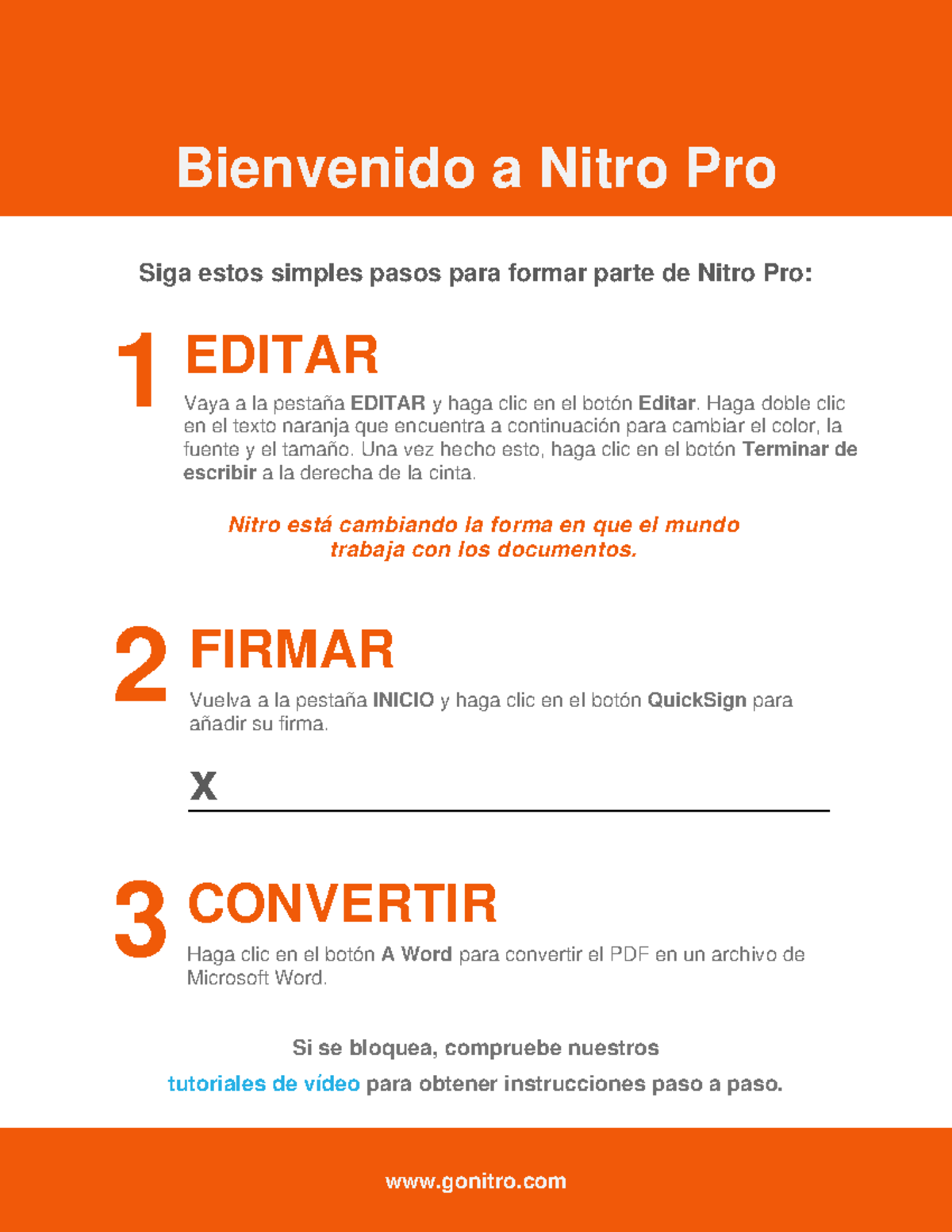 Welcome - asd - Bienvenido a Nitro Pro gonitro Siga estos simples pasos ...