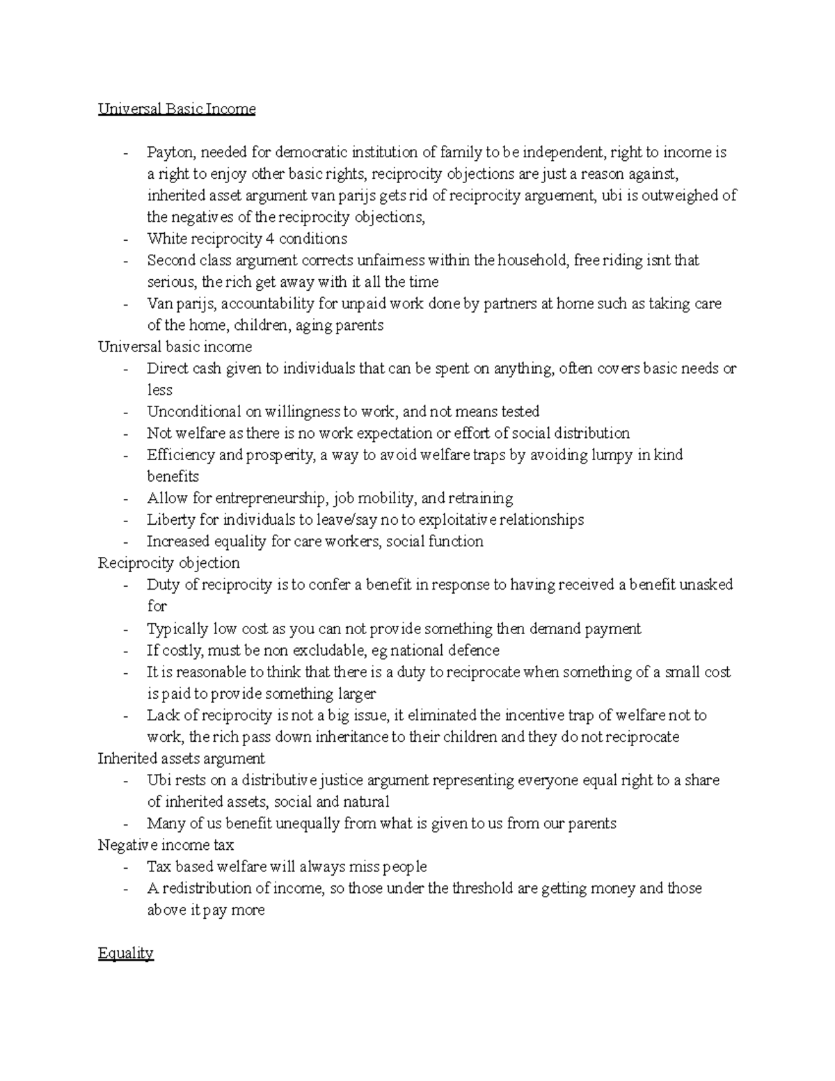 Ppec exam study sheet - Universal Basic Income Payton, needed for ...