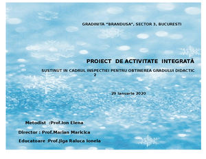 Proiect DE Activitate ALA1 - PROIECT DE ACTIVITATE JOCURI ȘI ACTIVITĂȚI LIBER-ALESE (ALA 1 ...