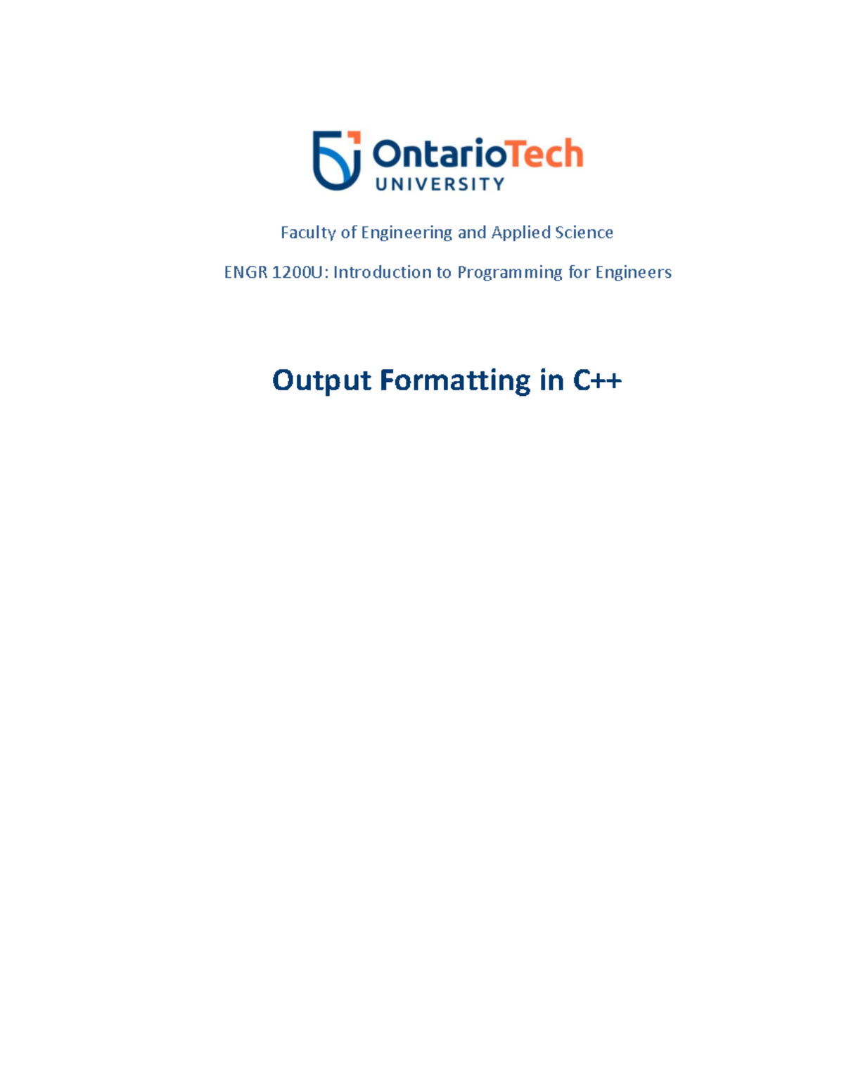Tutorial-4 - tut4 coding c++ - Faculty of Engineering and Applied ...