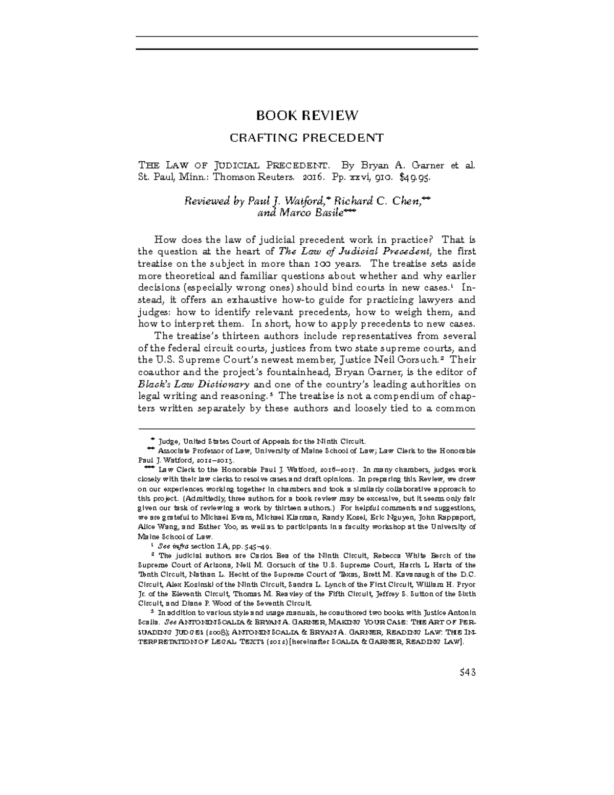 543-580 Online - I want to study - 543 BOOK REVIEW CRAFTING PRECEDENT ...