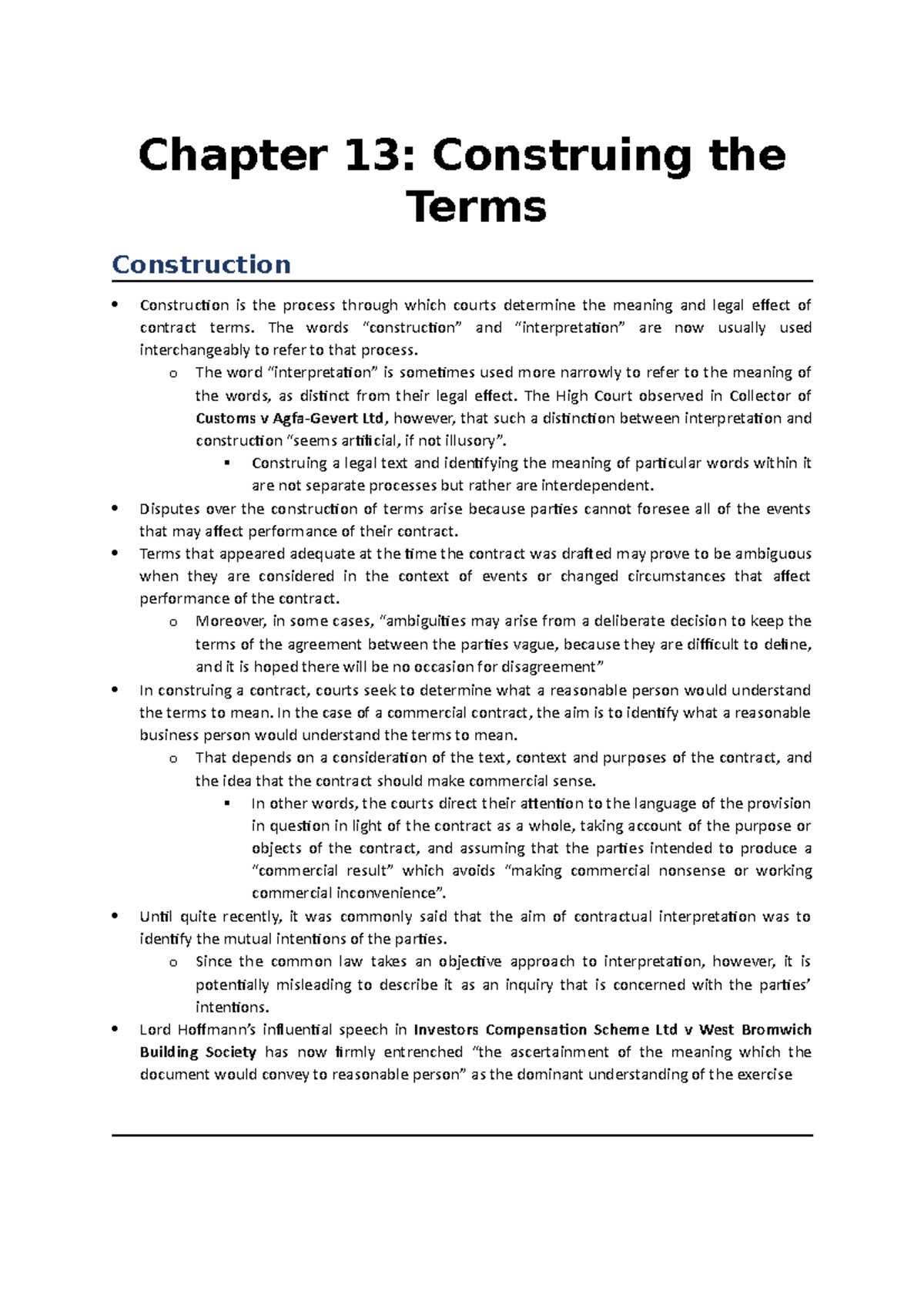 13. Construing the Terms - Chapter 13: Construing the Terms ...