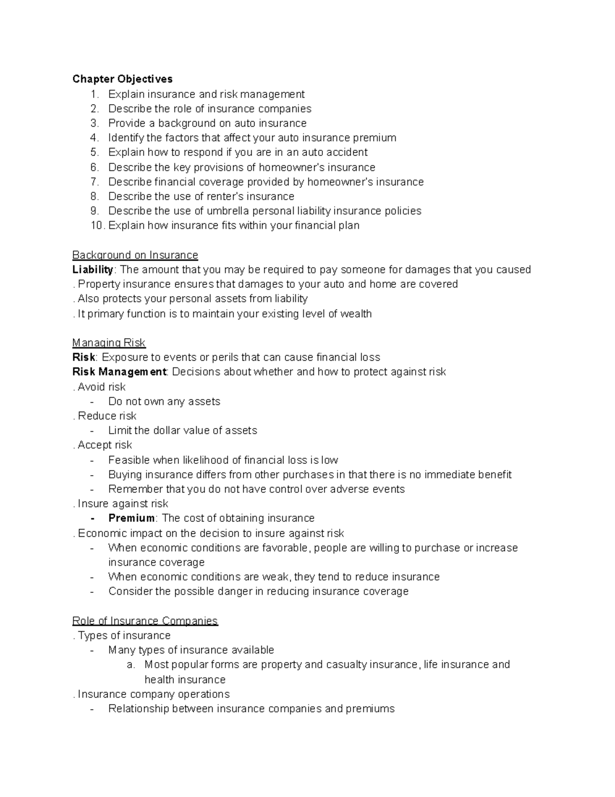 Chapter 11 Auto and Homeowner's Insurance - Chapter Objectives 1 ...