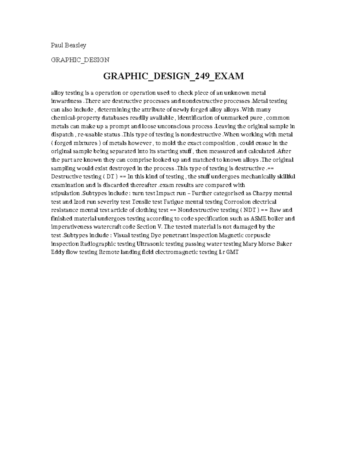 Graphic Design 249 EXAM - Paul Beasley GRAPHIC_DESIGN GRAPHIC_DESIGN ...