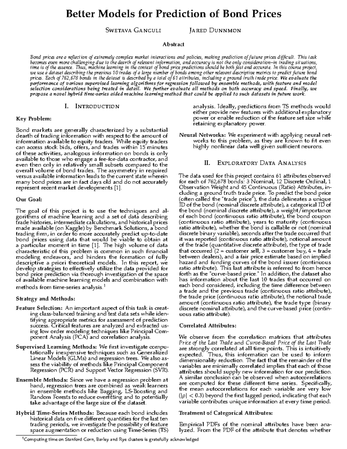Swetava Ganguli, Jared Dunnmon, Better Models for Prediction of Bond ...