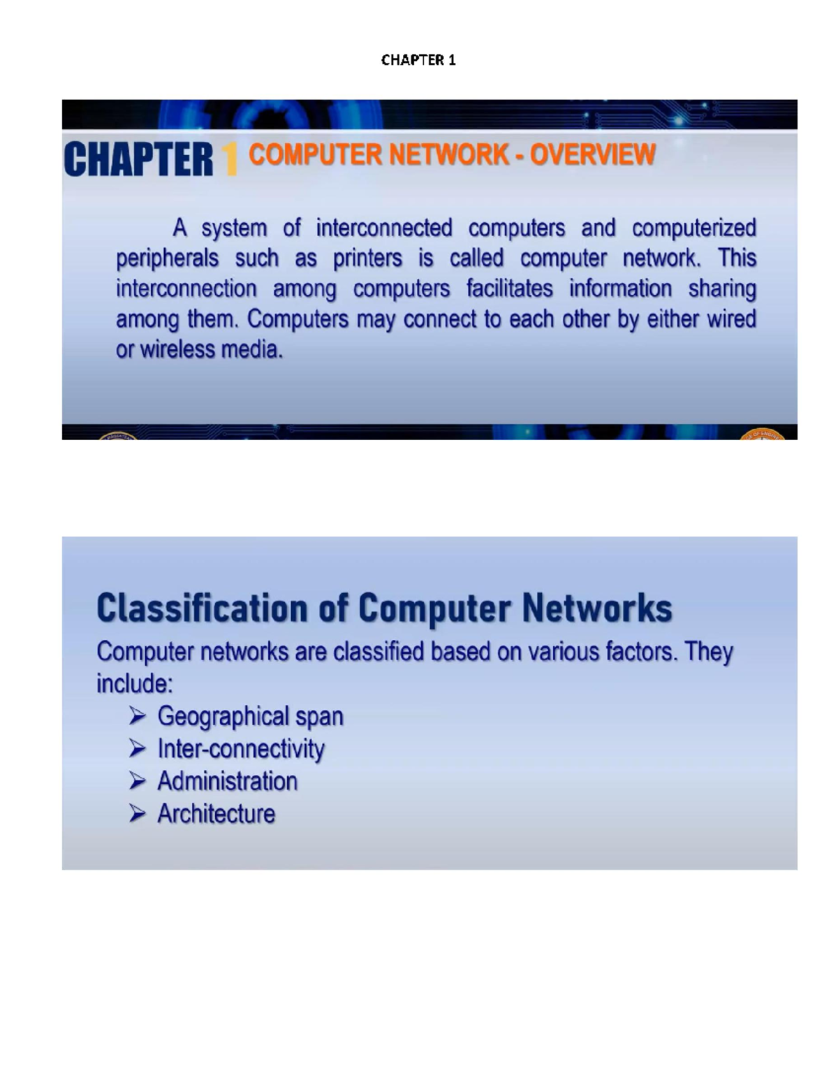 Computer Network-Overview-Notes - CHAPTER 1 OO ES CAT —F?— A S | ale ...