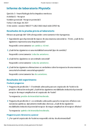 PhysioEx Ejercicio 08 actividad 02 - Name: Samuel Covarrubias Exercise 8: Chemical and Physical ...