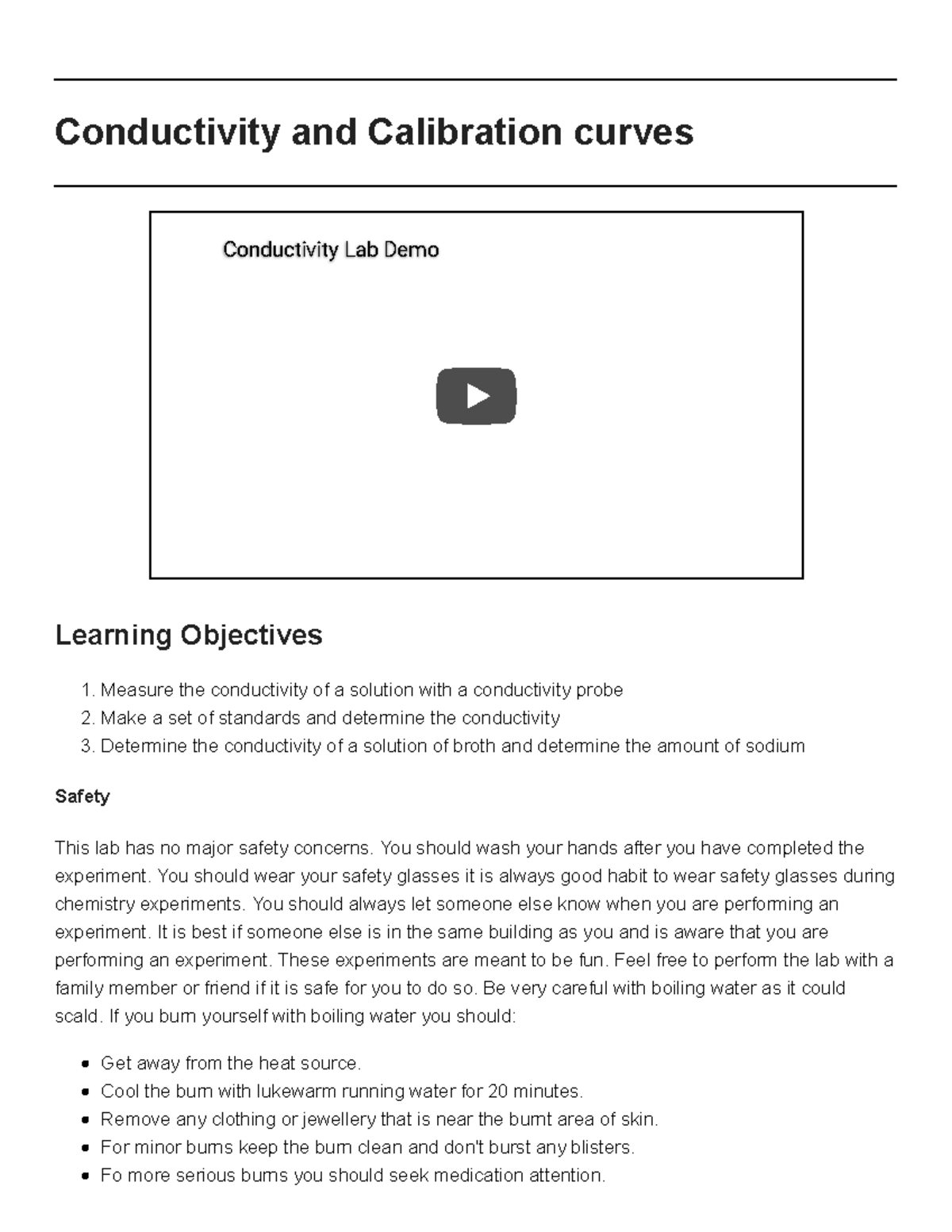 Conductivity procedure and data sheet - Fall 2021 - CHEM-110-003 004 ...