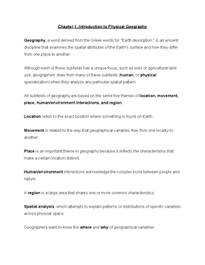 Module 1 to 6 Notes for geog 120 midterm - Module 1: Introduction and ...