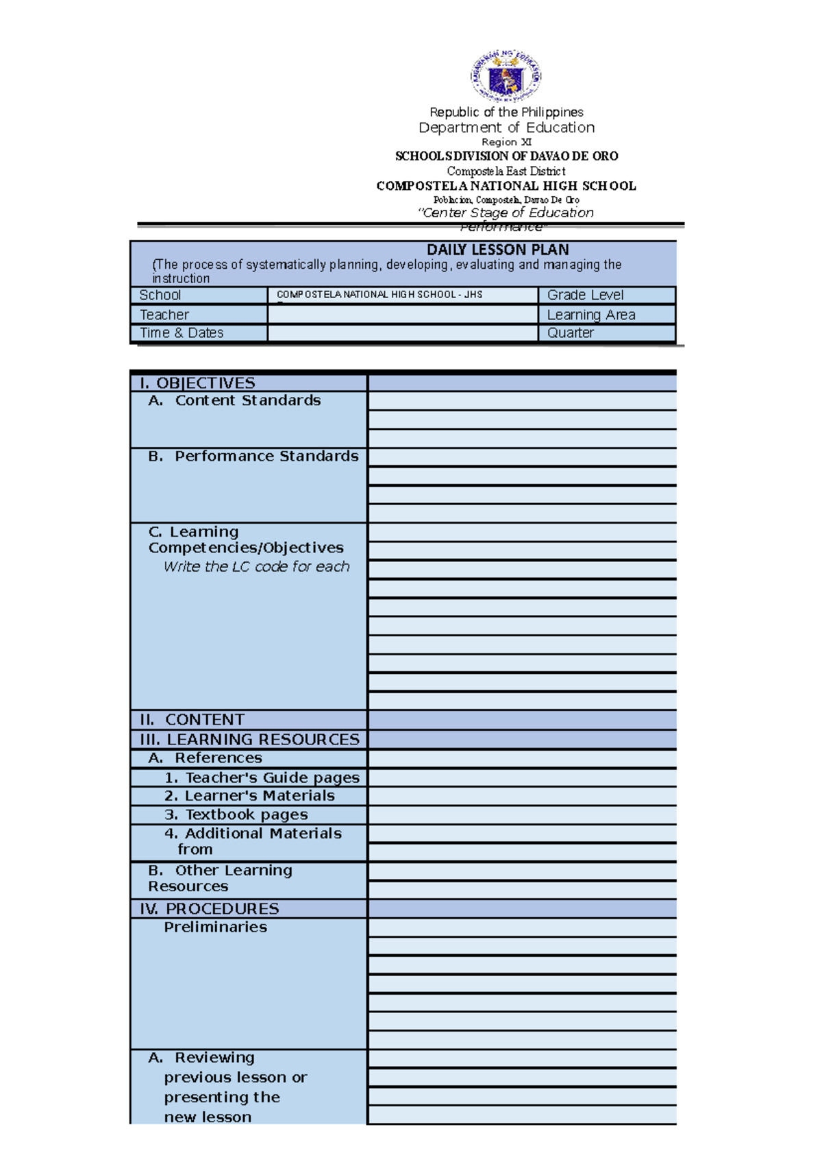 DLP-sample-copy - GDSGS - Republic of the Philippines Department of ...