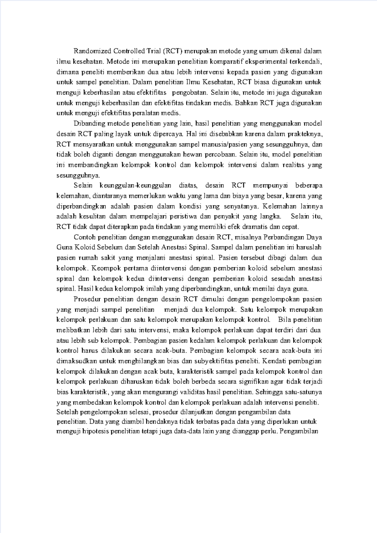 Ringkasan - Rct - Randomized Controlled Trial (RCT) merupakan metode yang umum dikenal dalam ...