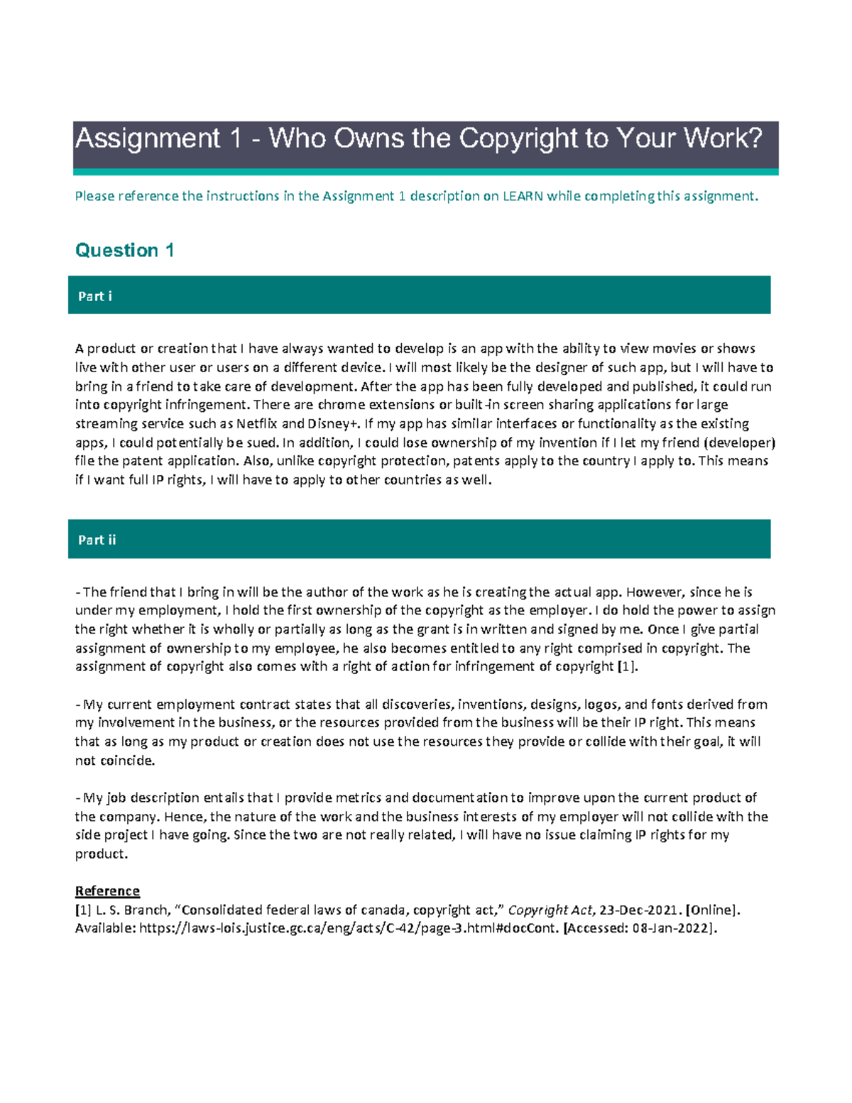 A1 - The following upload contains my personal solution to assignment 1 ...