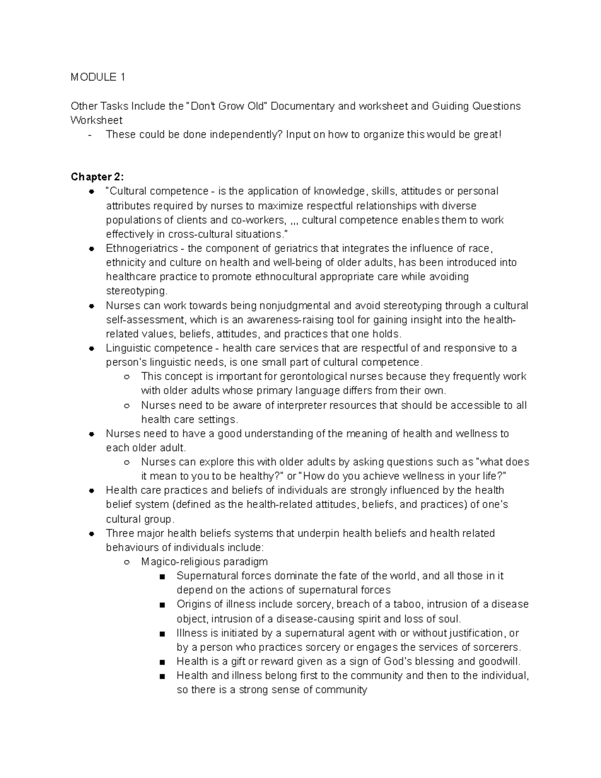 MODULE 1 guiding questions - MODULE 1 Other Tasks Include the “Don't ...