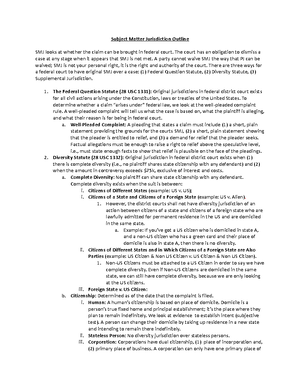 Civil Procedure II - Outline from course. - [ CIVIL PROCEDURE II ] RULE ...