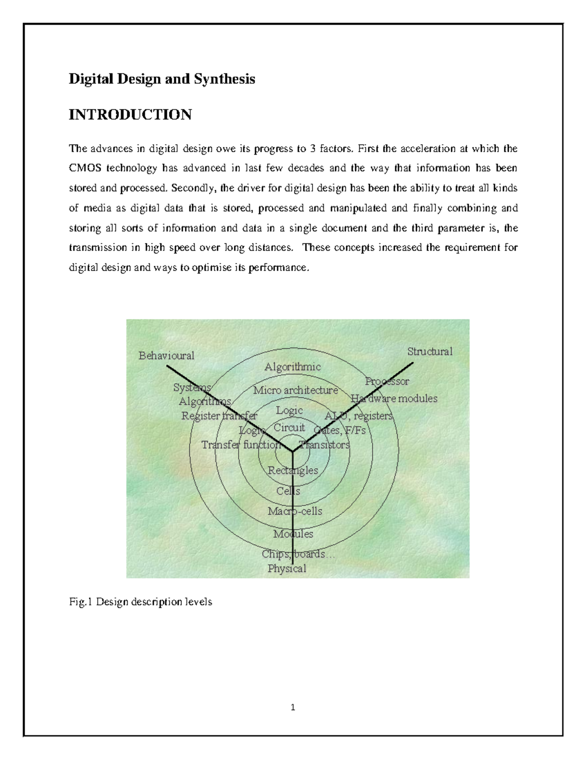 L1 Notes - COEN 212 - Digital Design and Synthesis INTRODUCTION The ...