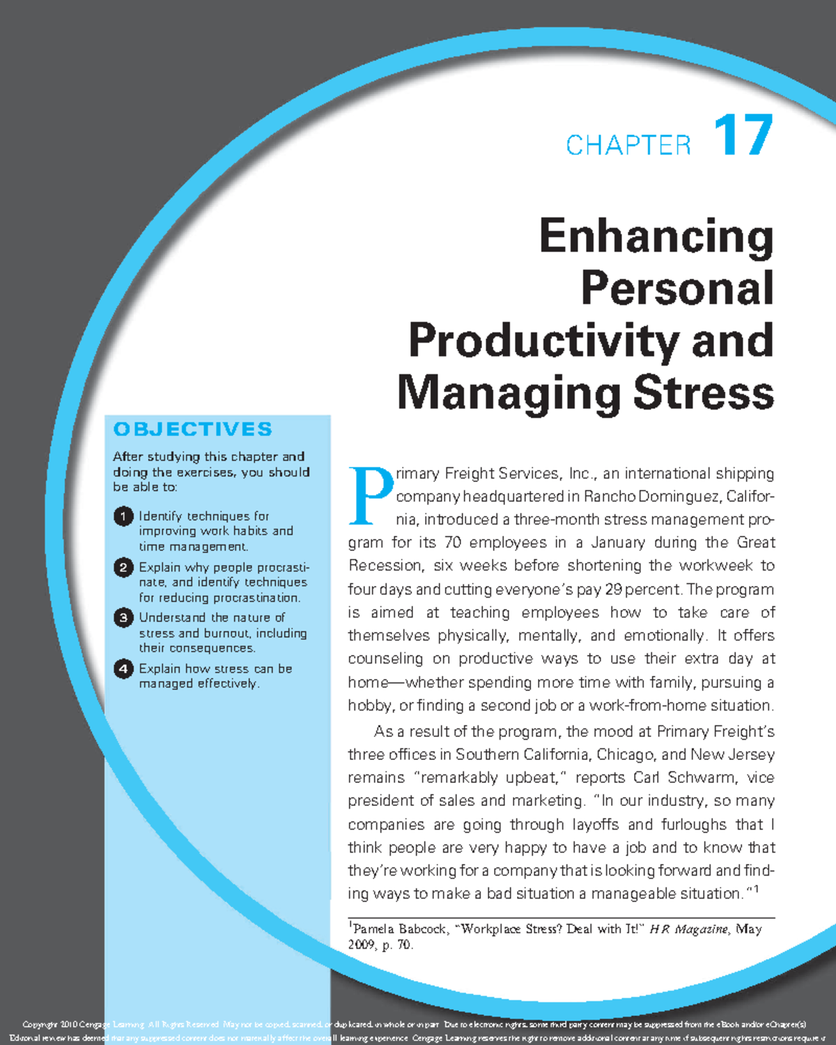 Enhancing personal productivity and managing stress - CHAPTER 17 ...