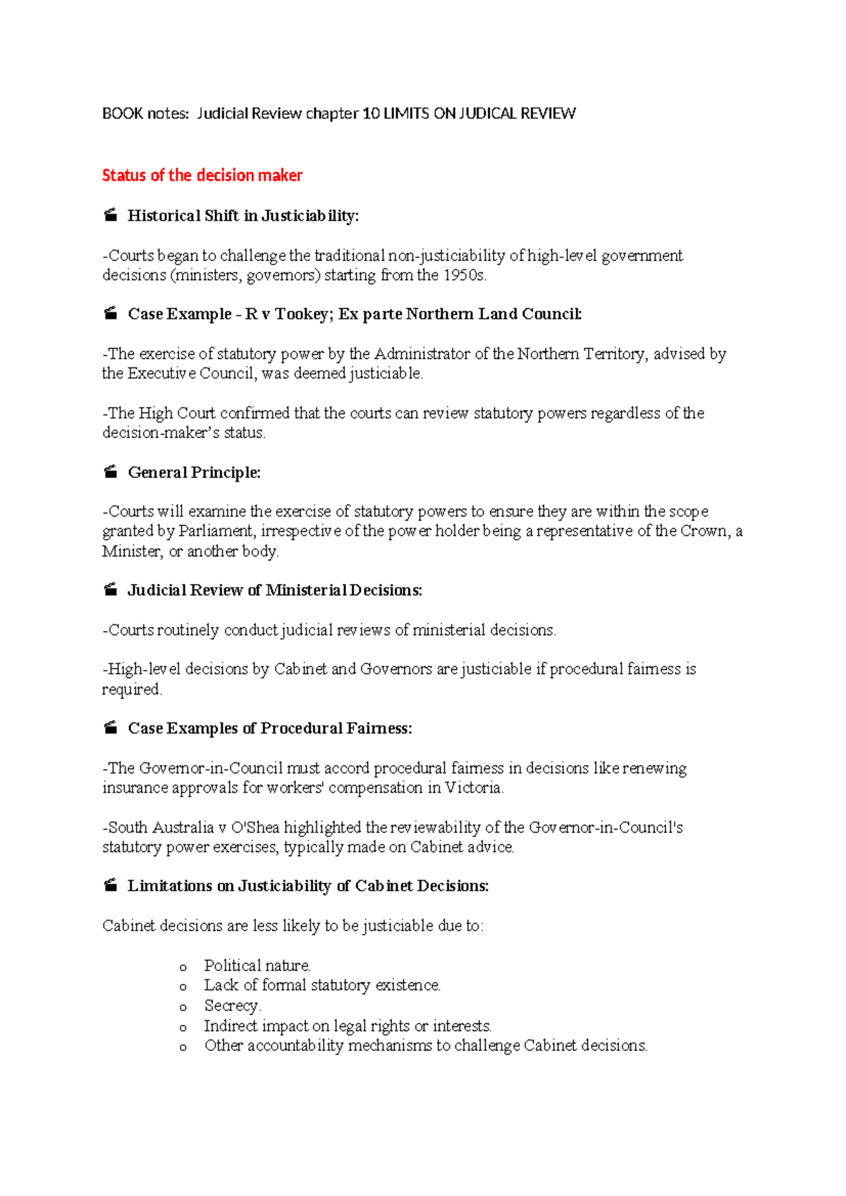 Chapter 10 judical review - BOOK notes: Judicial Review chapter 10 ...