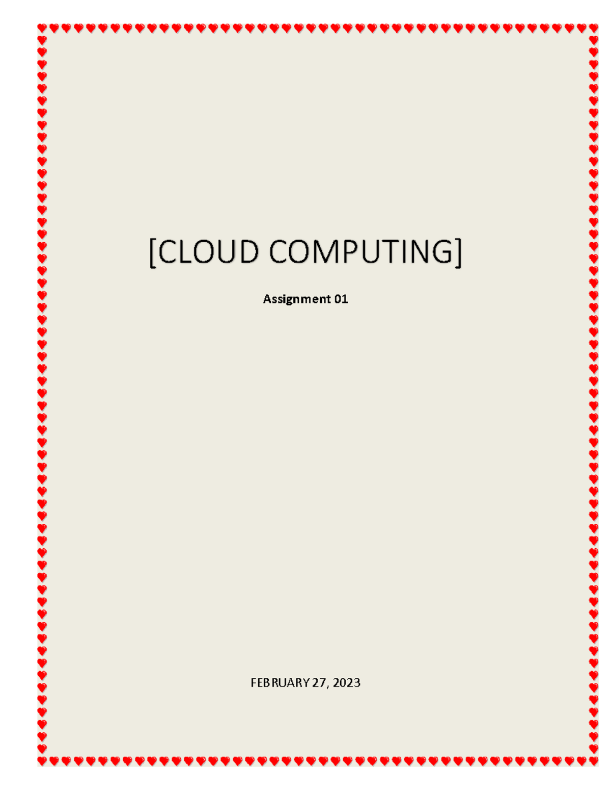 Assignment 1 1644 Tran Thanh Thanh 1003B - [CLOUD COMPUTING] Assignment 01 FEBRUARY 27, 2023 ...