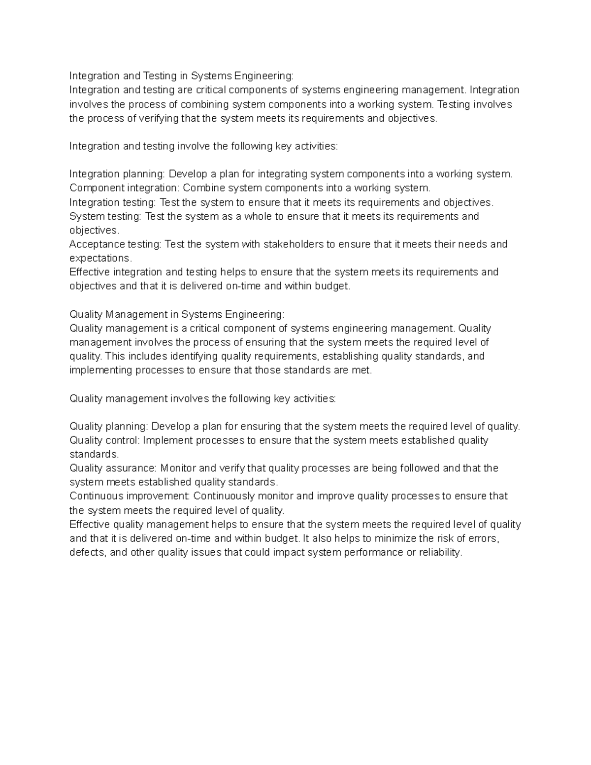 Systems Engineering Management 7-8 - Integration and Testing in Systems ...