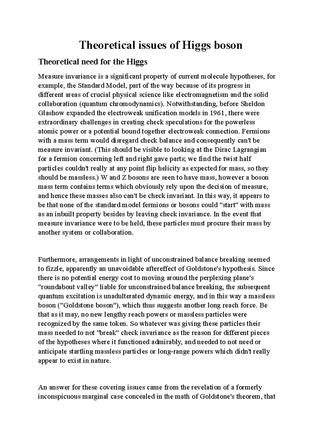 Theoretical issues of Higgs boson - Theoretical issues of Higgs boson ...