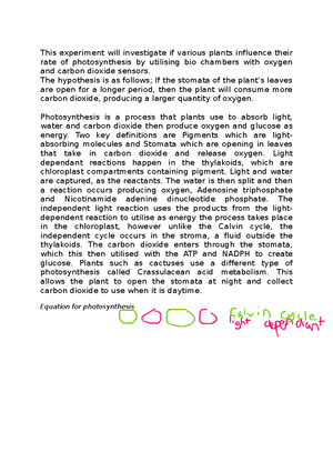 Qcaa biology unit 3 compiled notes 2021 - BIOLOGY UNIT 3 BIOLOGY AND ...