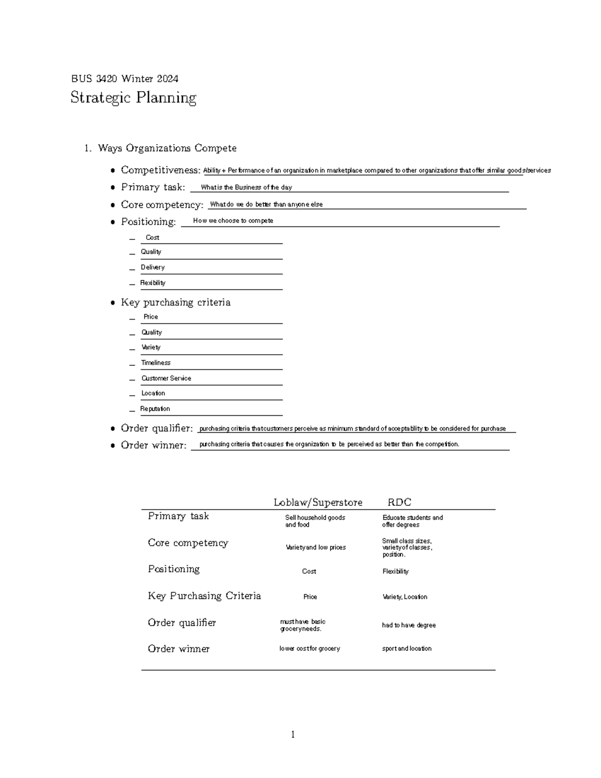 Curate Level 1 - Document covering chapter 1 key terms - BUS 3420 ...