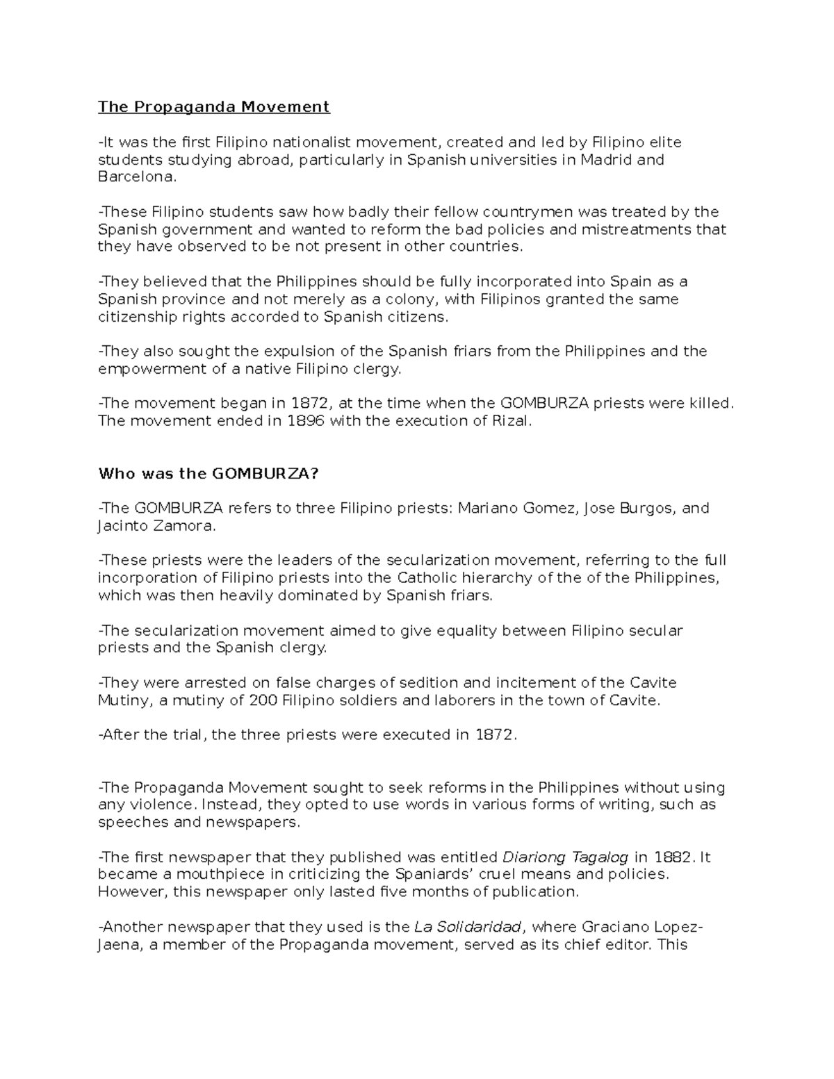 The-Propaganda-Movement - The Propaganda Movement -It was the first ...