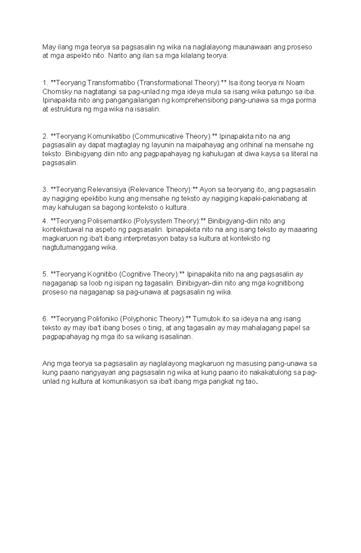 Teorya-sa-pagsasalin - May ilang mga teorya sa pagsasalin ng wika na ...