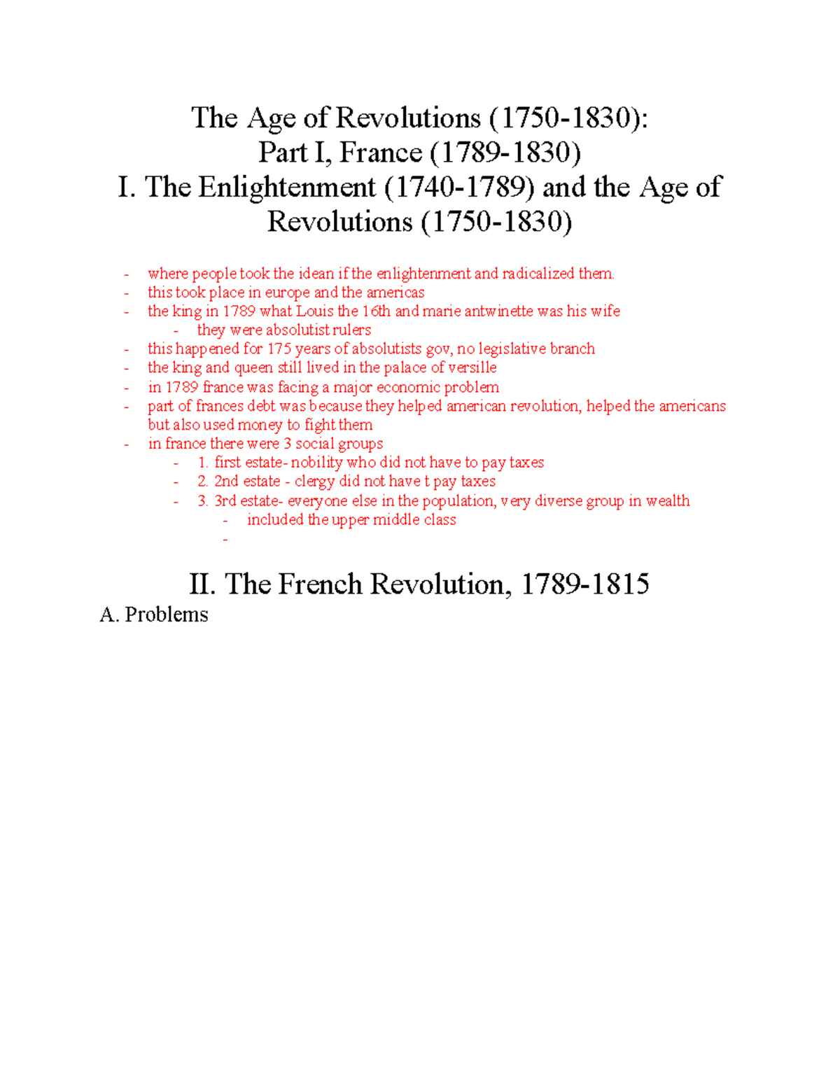 106Sp23-13-Fr Rev Outline - The Age of Revolutions (1750-1830): Part I ...