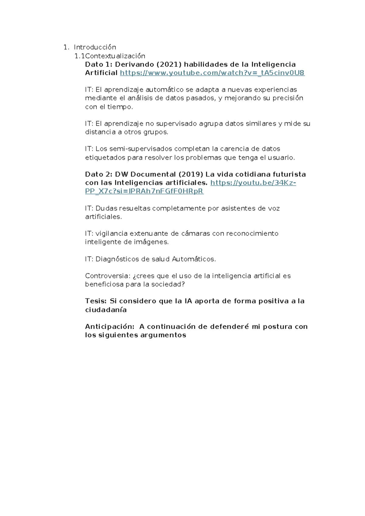 Esquema de introducción val - Introducción 1ón Dato 1: Derivando (2021 ...