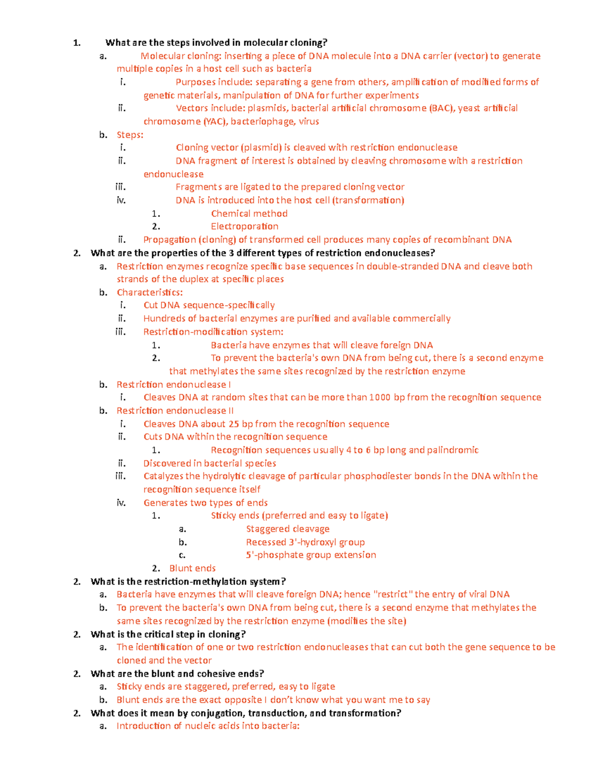 Biochem 2 Exam 1 Study Guide (Li) - What are the steps involved in ...