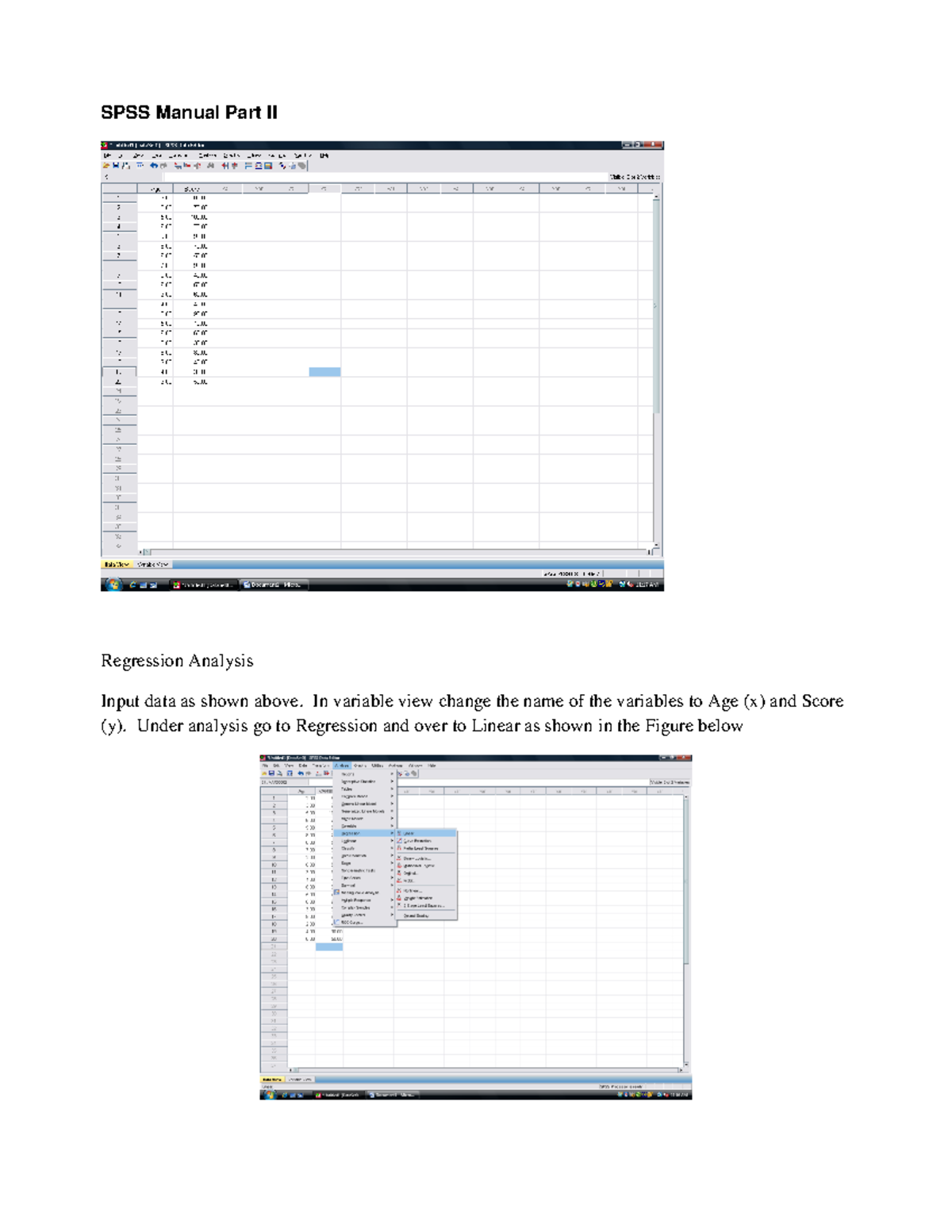 Spss manual about tests and chi squares. - SPSS Manual Part II ...