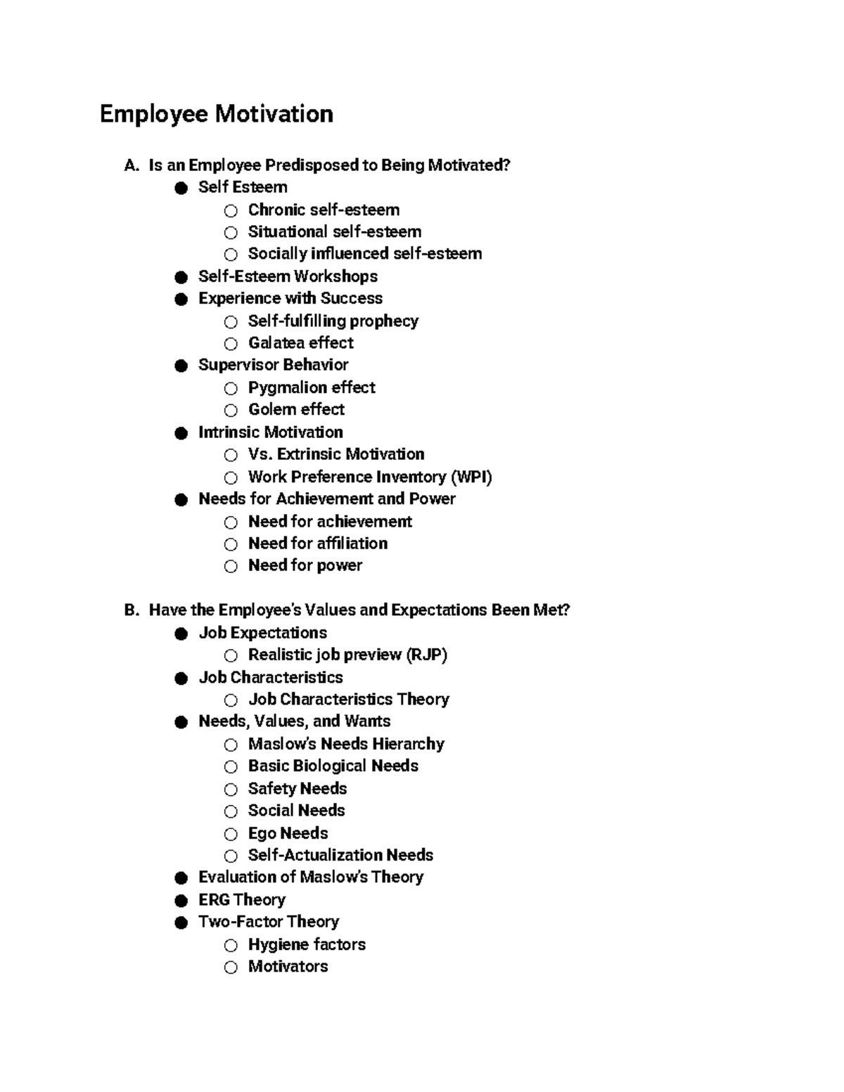 Employee Motivation - Report notess - Employee Motivation A. Is an ...