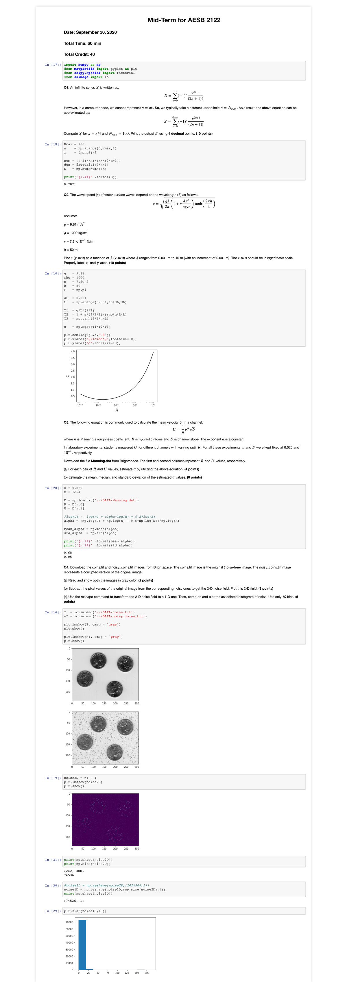 Mid Term-Solution 1 - Python midterm exam solved - Signals and Systems with Python - Studeersnel