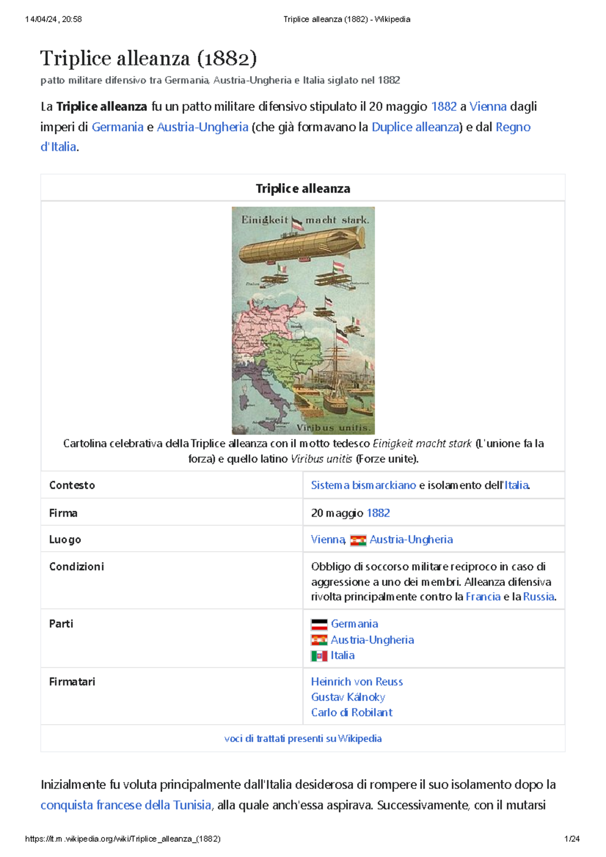Triplice alleanza (1882) - Triplice alleanza (1882) patto militare ...