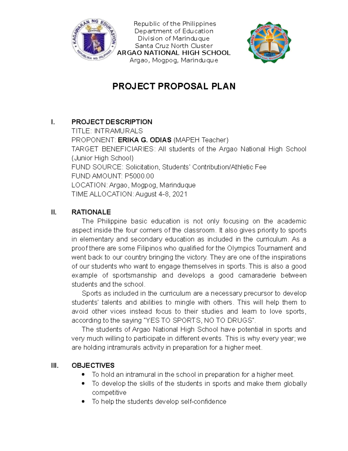 Project- Proposal-PLAN - Department of Education Division of Marinduque ...