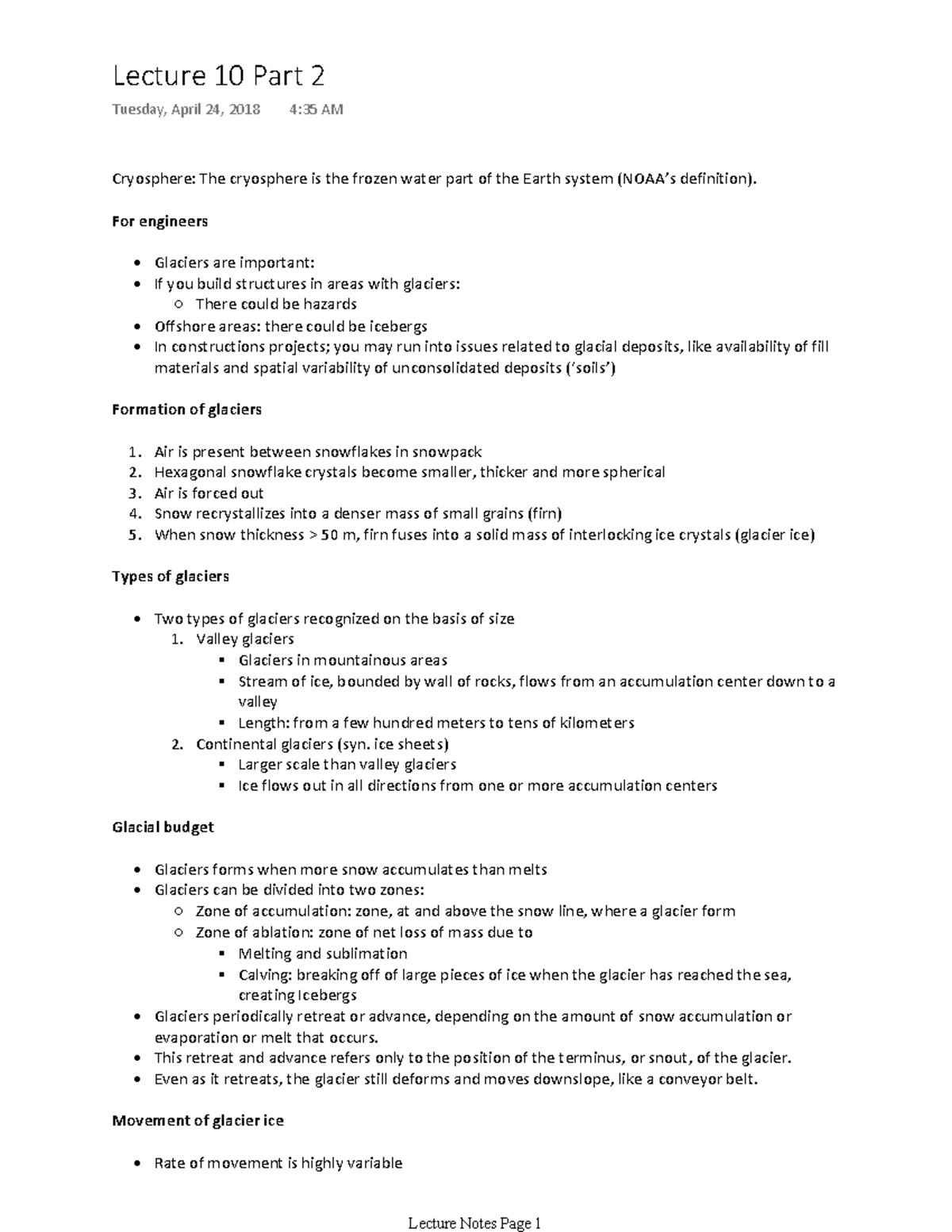 LEcture 10 part 2 - Erth 2404 - Engineering Geoscience - Carleton - StuDocu