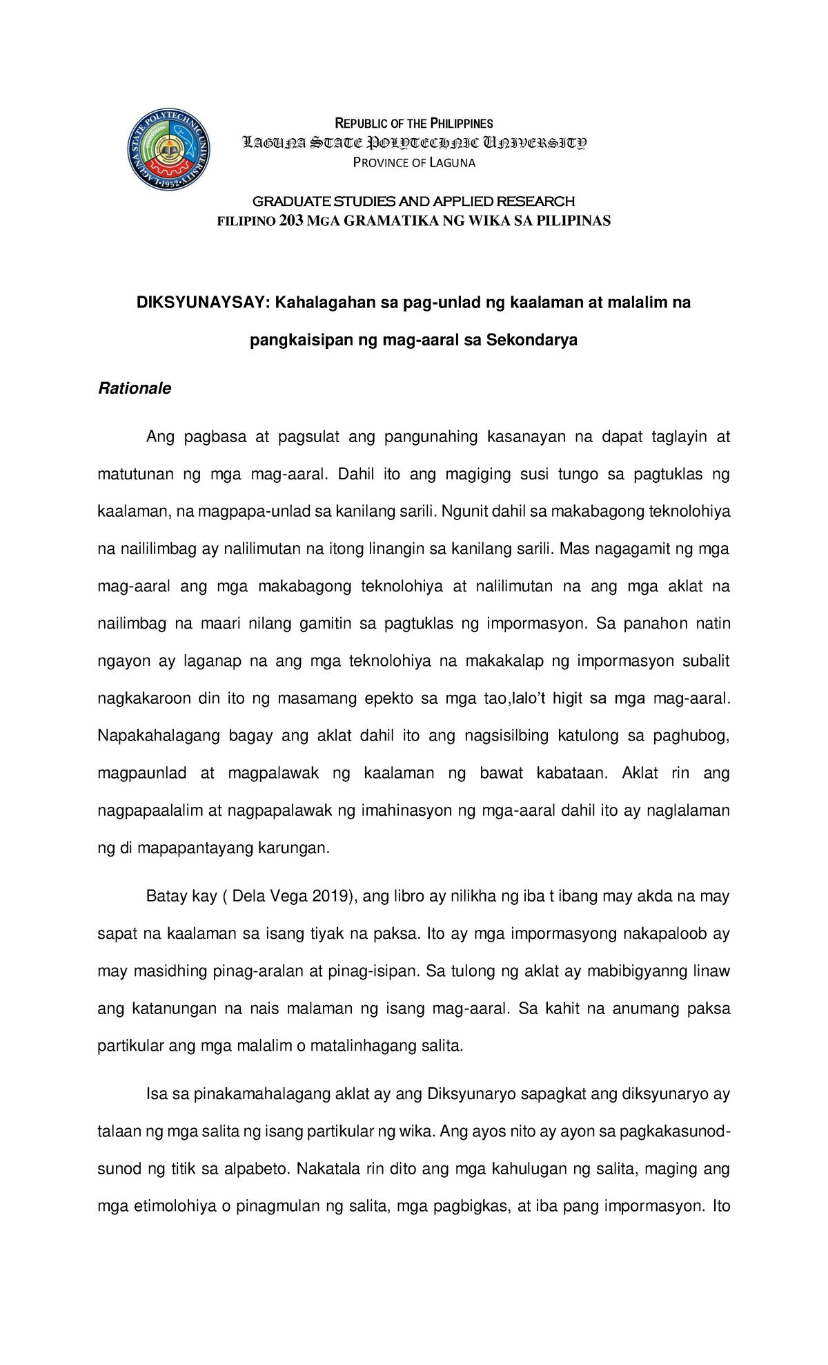 Pananaliksik-1-edited - REPUBLIC OF THE PHILIPPINES LAGUNA STATE ...