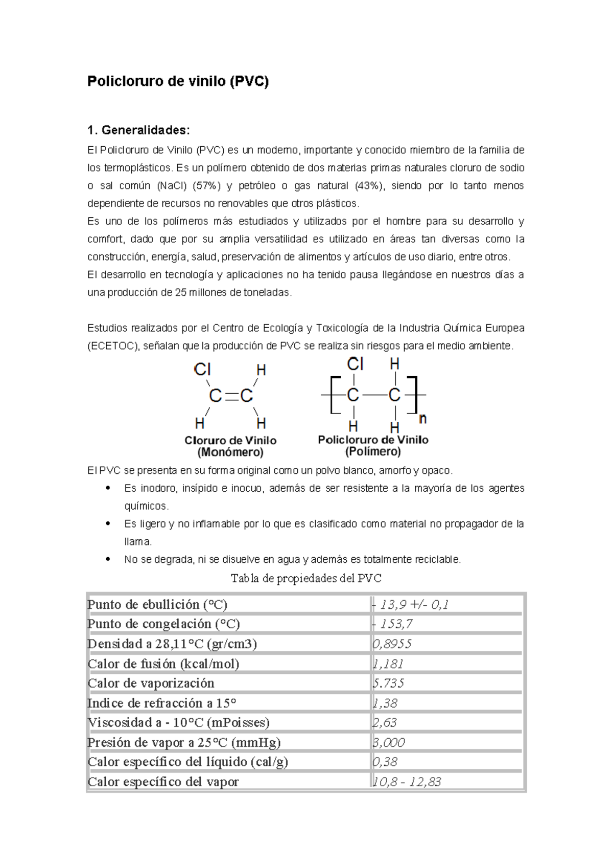49746462 Policloruro de vinilo - Policloruro de vinilo (PVC) 1 ...